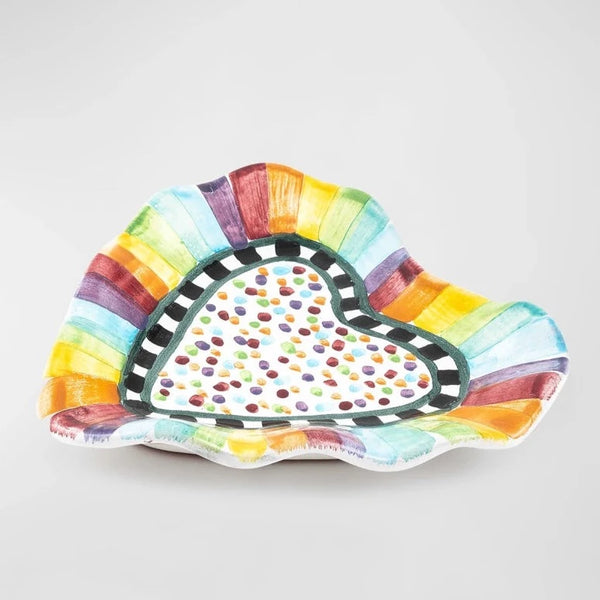 Rainbow Fluted Heart Plate - RFD