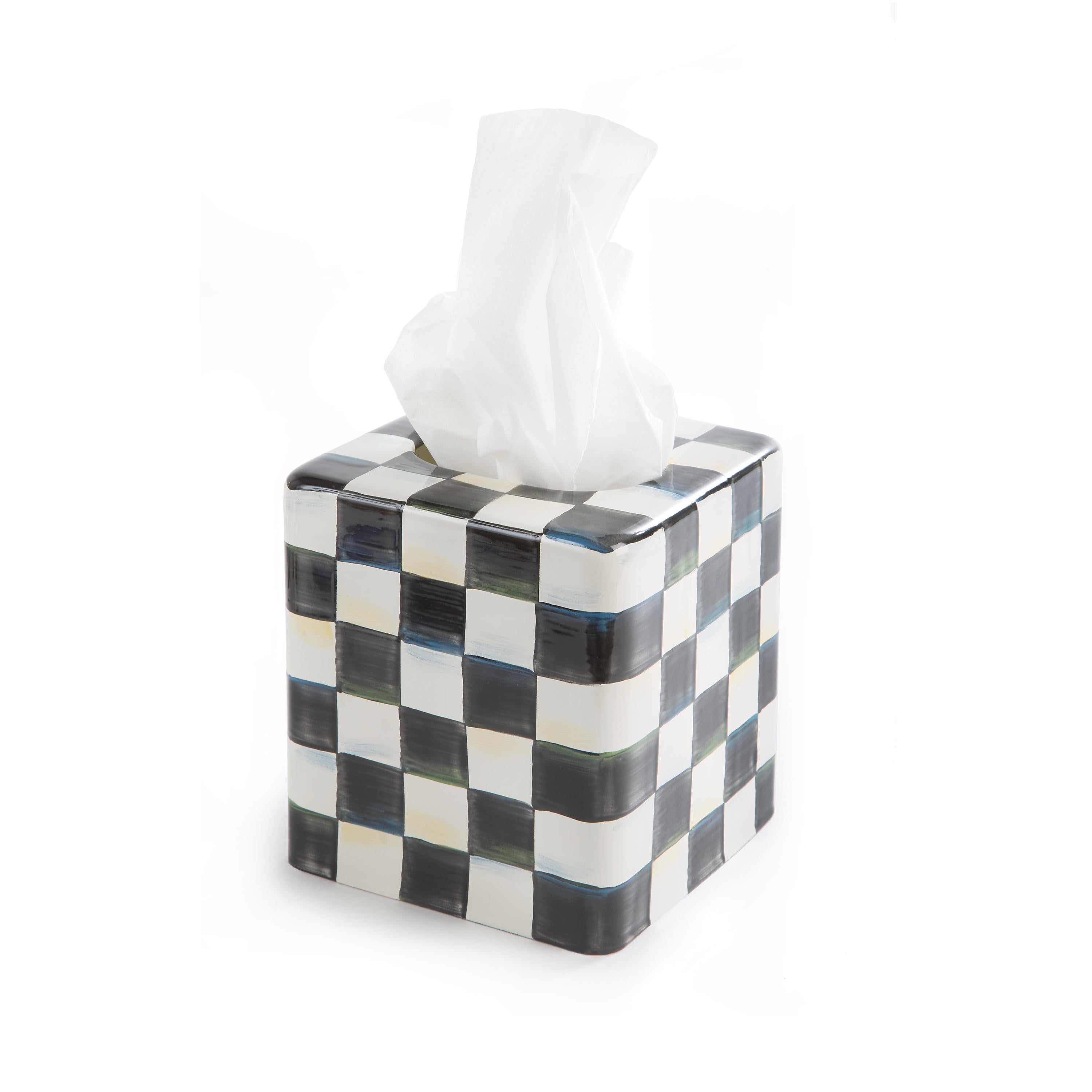Courtly Check Enamel Boutique Tissue Box Cover - RFD