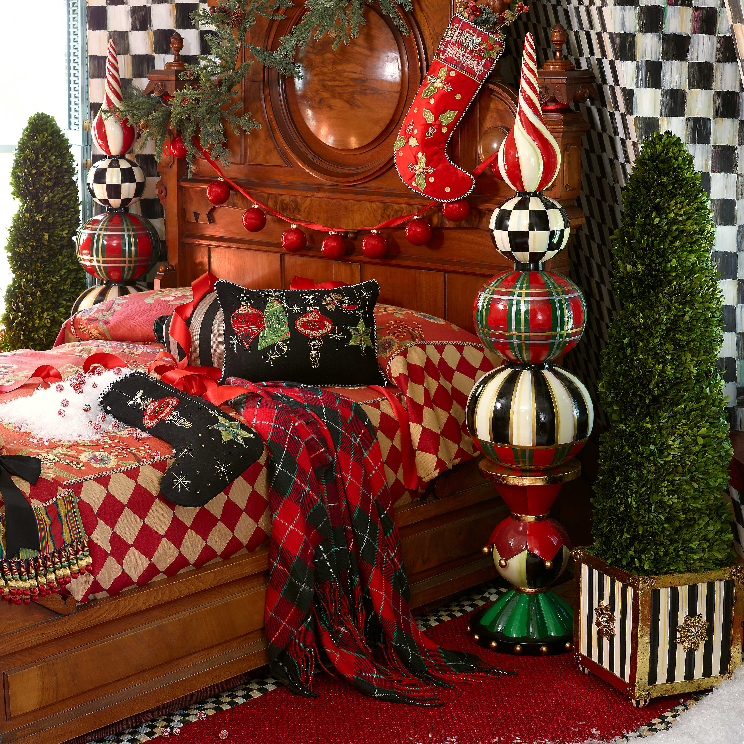 MacKenzie Childs Tartan Trophy Finial - RFD